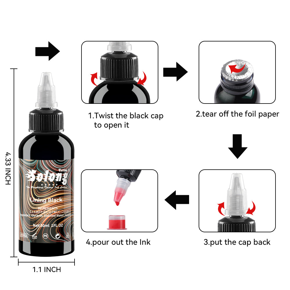 Tattoo Ink Color Set 9/16 PCS 30ml Solong